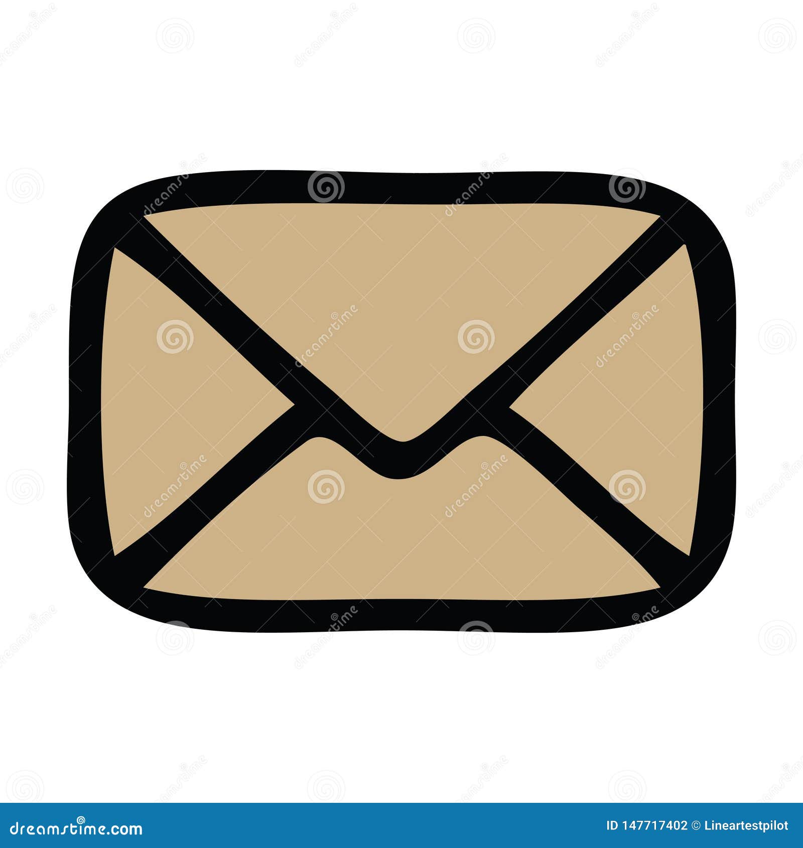 Cute Cartoon Paper Envelope Stock Vector - Illustration of freehand ...