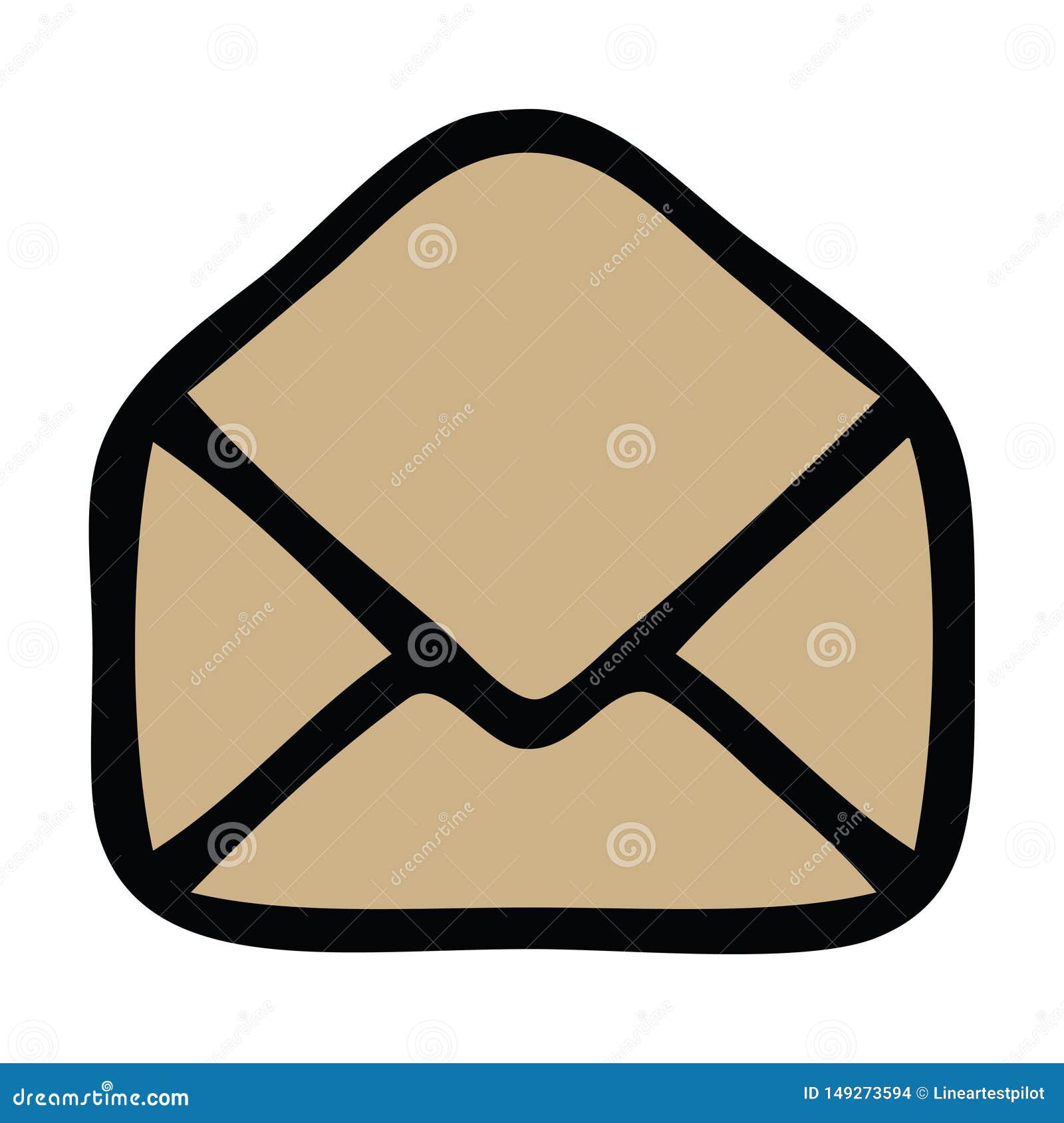 Cute Cartoon Paper Envelope Stock Vector - Illustration of retro, hand ...