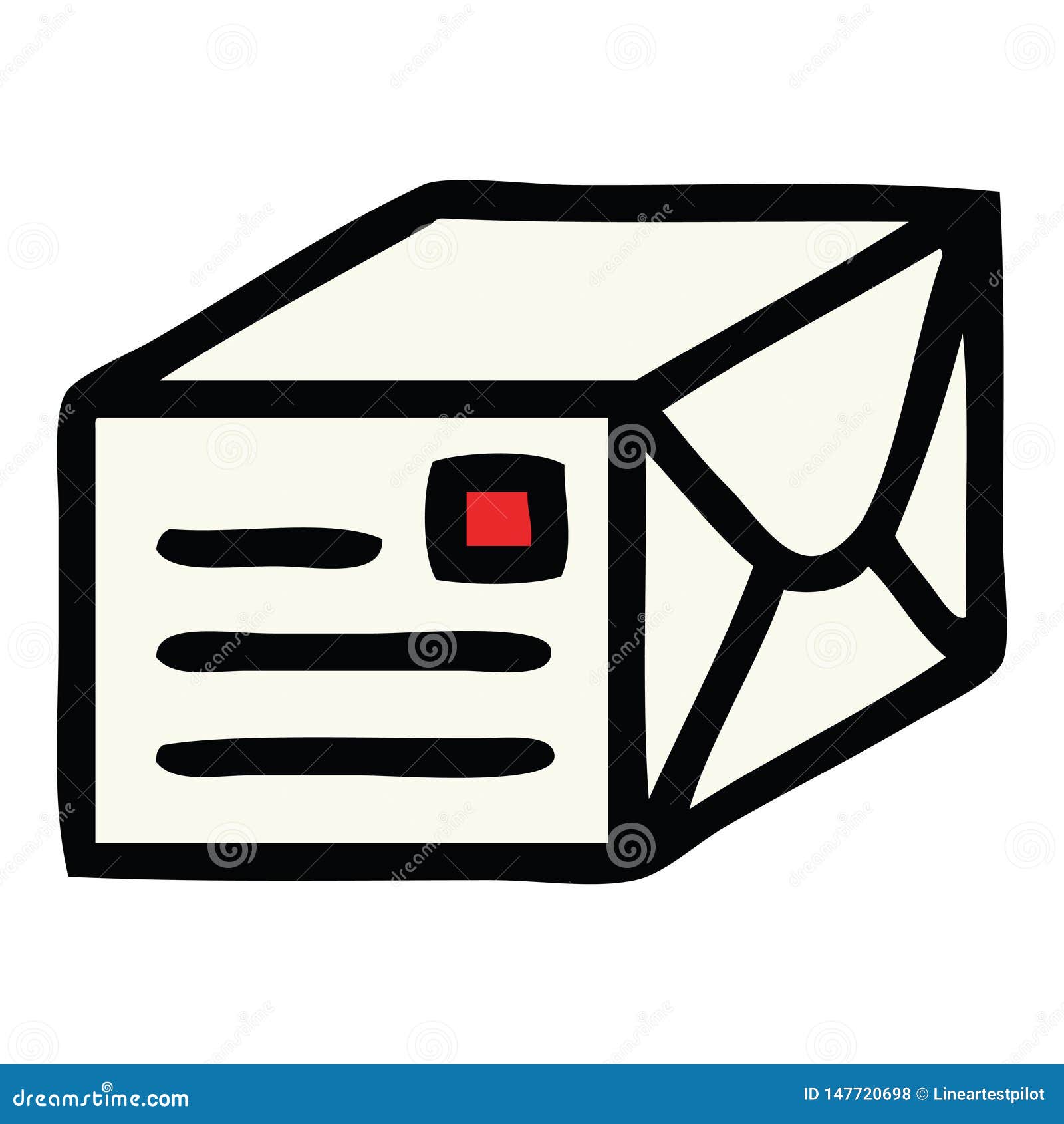 Cute cartoon paper parcel stock vector. Illustration of mail - 147720698