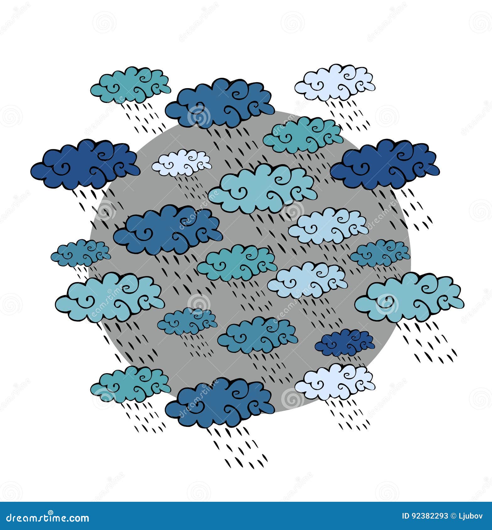 Cute Cartoon Pattern with Clouds and Rain. Print for Fabric Stock ...