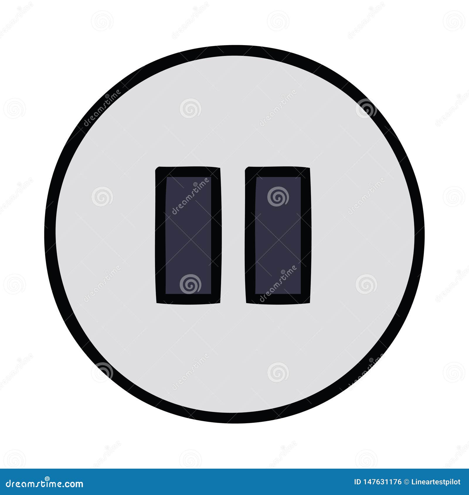 Cute cartoon pause button stock vector. Illustration of retro - 147631176