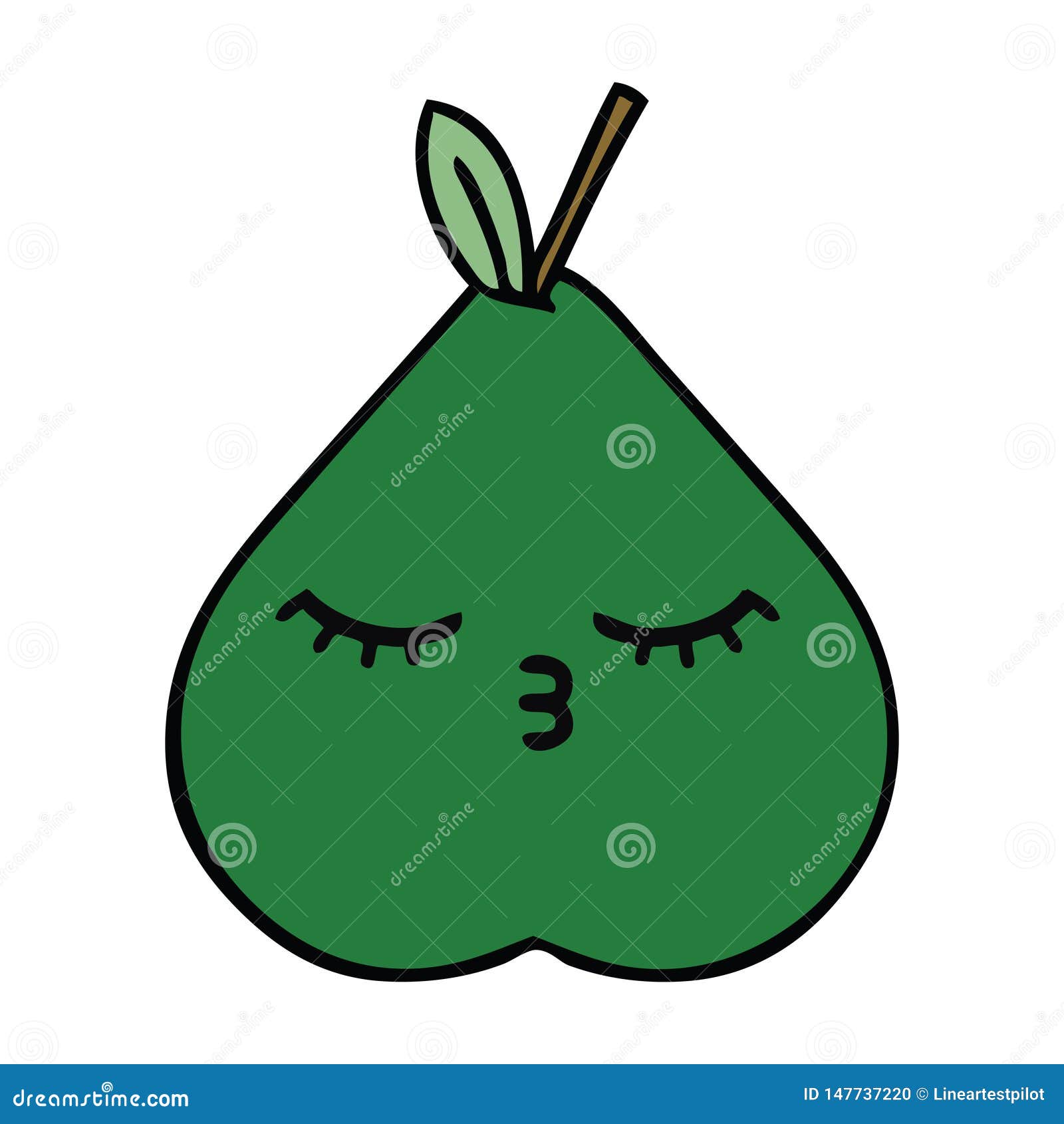 Cute cartoon pear stock vector. Illustration of clip - 147737220
