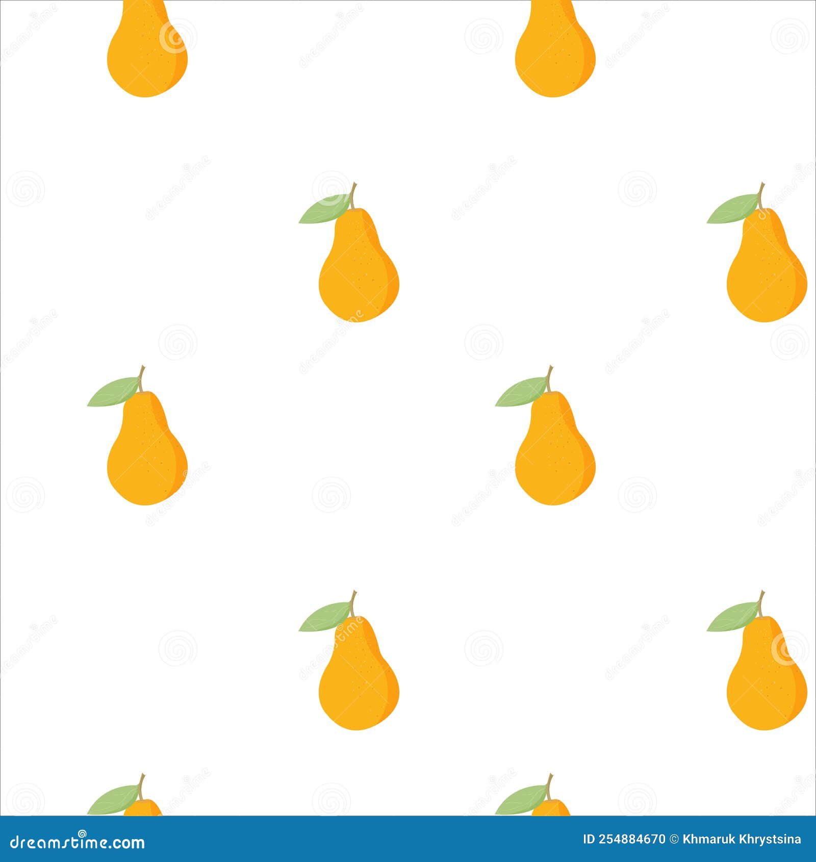 Cute Cartoon Pear Vector Illustration. Seamless Pattern Stock Vector ...