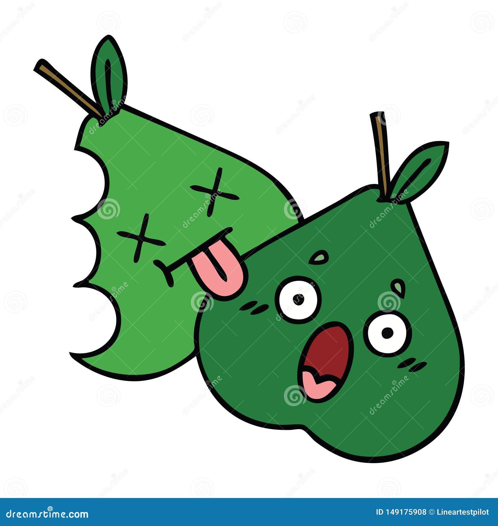 Cute cartoon pears stock vector. Illustration of pears - 149175908