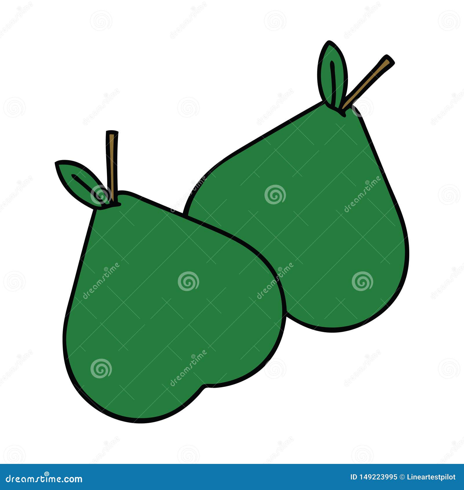 Cute cartoon pears stock vector. Illustration of clip - 149223995