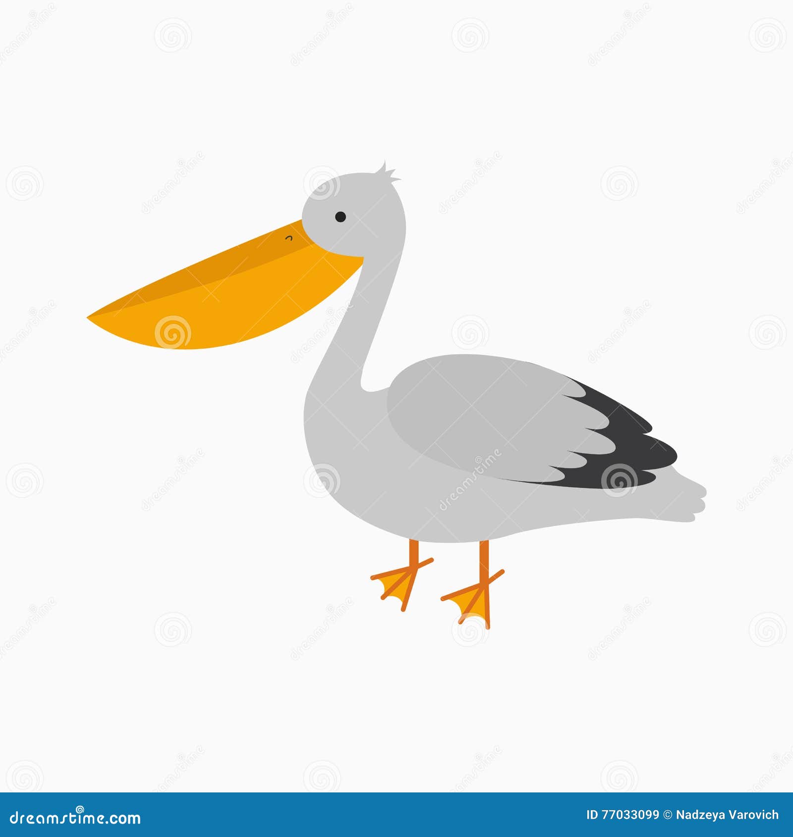Cute cartoon Pelican. stock vector. Illustration of cartoon - 77033099