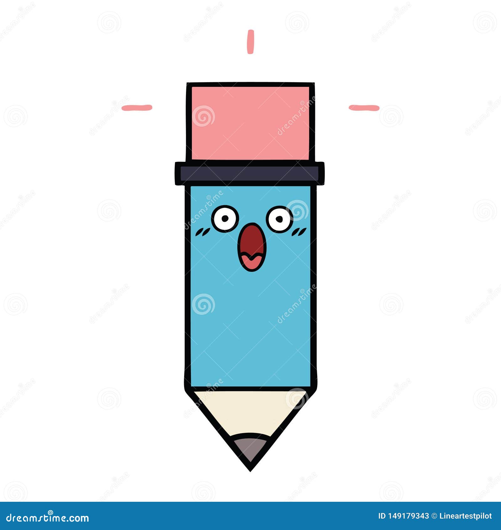 Cute cartoon pencil stock vector. Illustration of pencil - 149179343