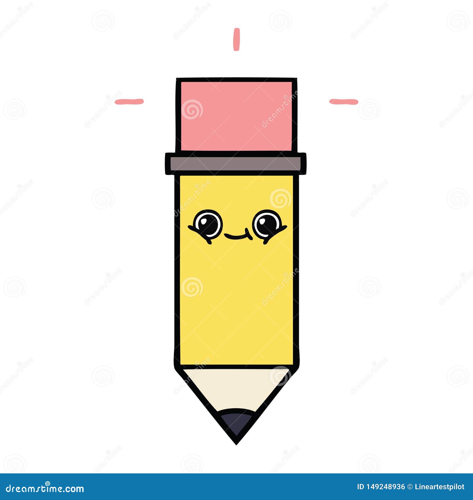 Cute cartoon pencil stock vector. Illustration of clipart - 149248936