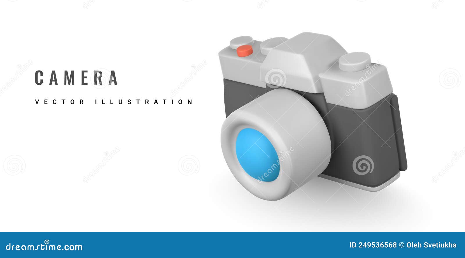 Cute Cartoon Photo Camera. Realistic 3d Camera. Summertime Object ...