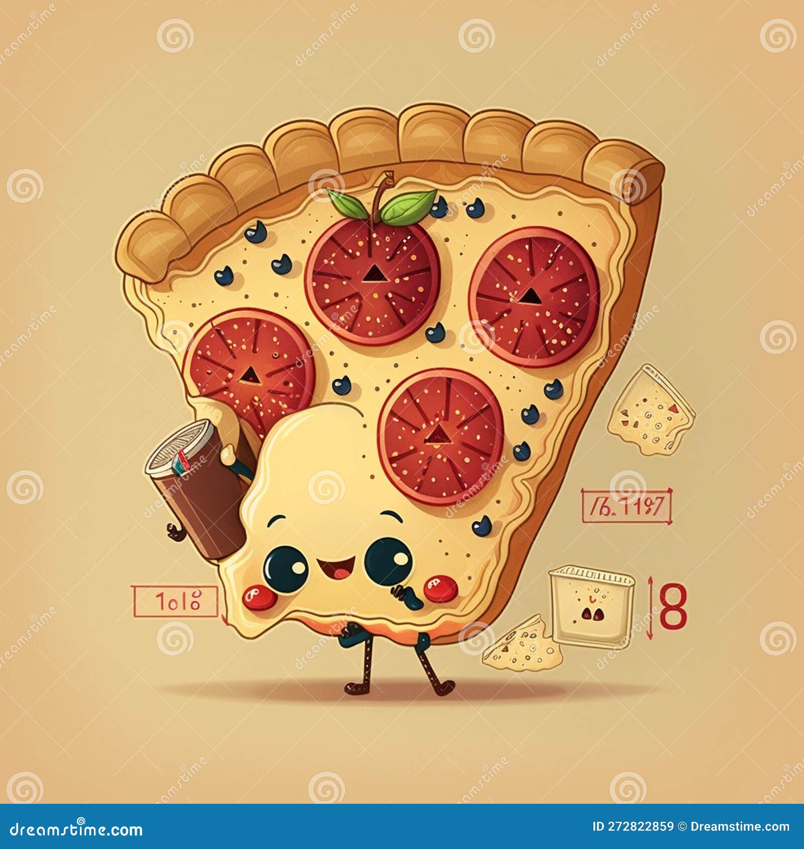 A Cute Cartoon Pi Characters Ai Generative Stock Illustration ...