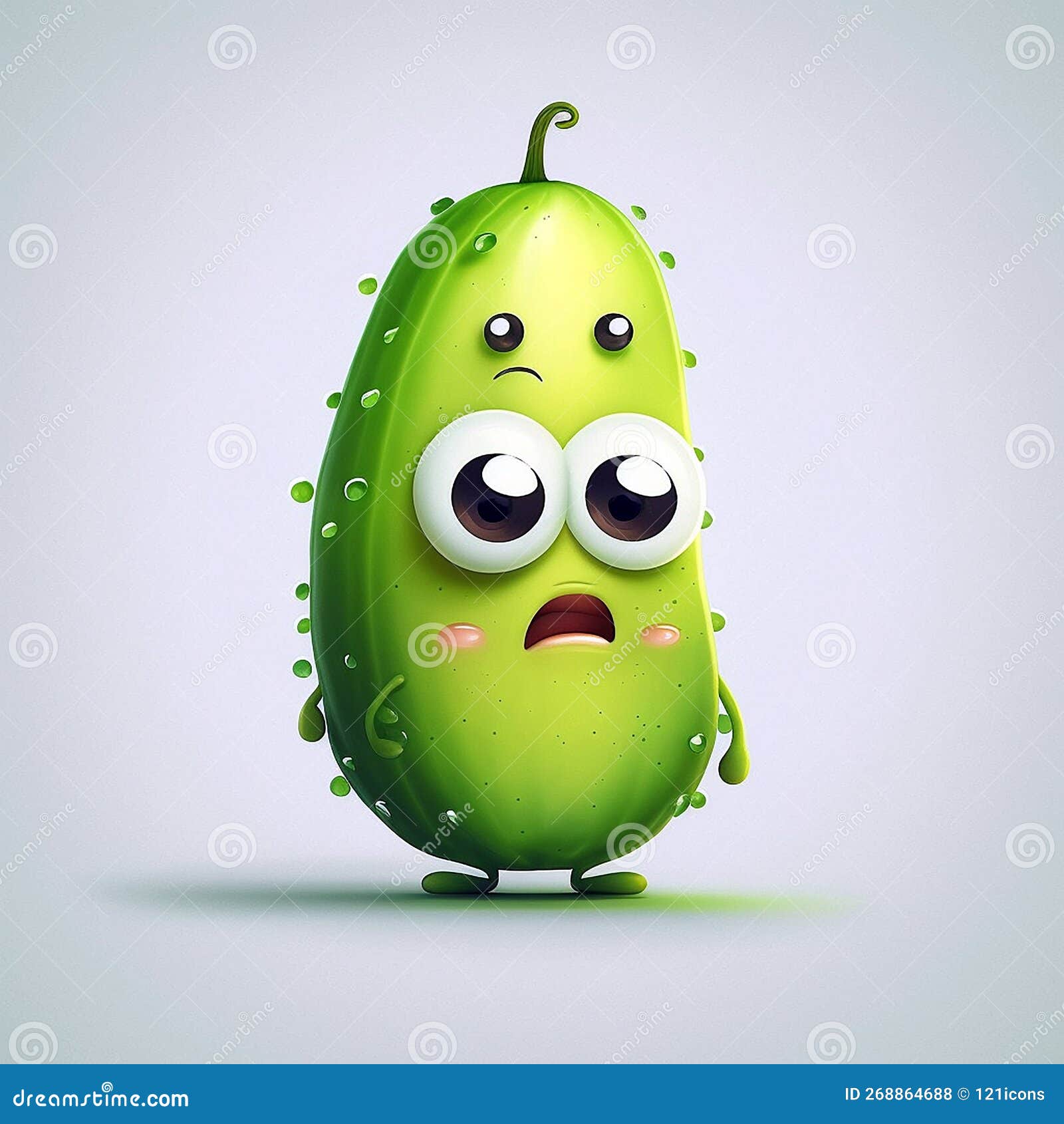 Cute Cartoon Pickle Character Using Generative AI Stock Illustration ...