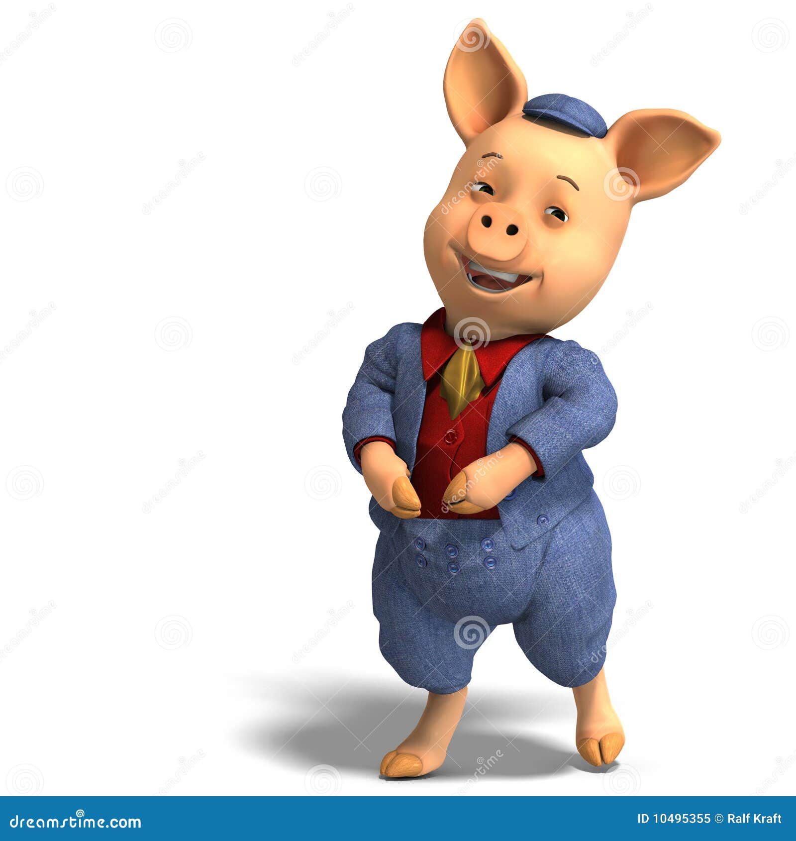 Cute Cartoon Pig with Clothes Stock Illustration - Illustration of ...