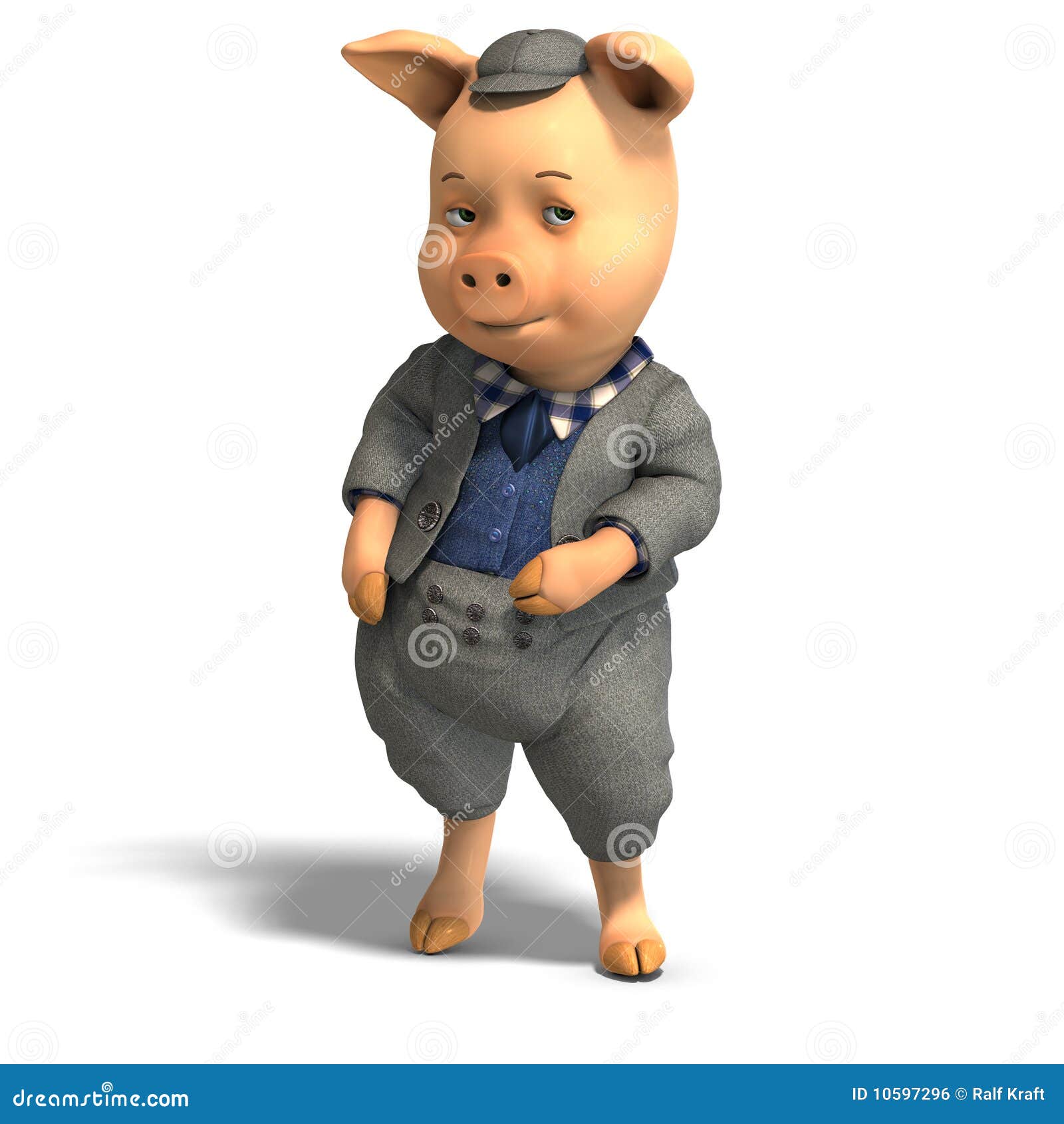 Cute Cartoon Pig with Clothes Stock Illustration - Illustration of ...