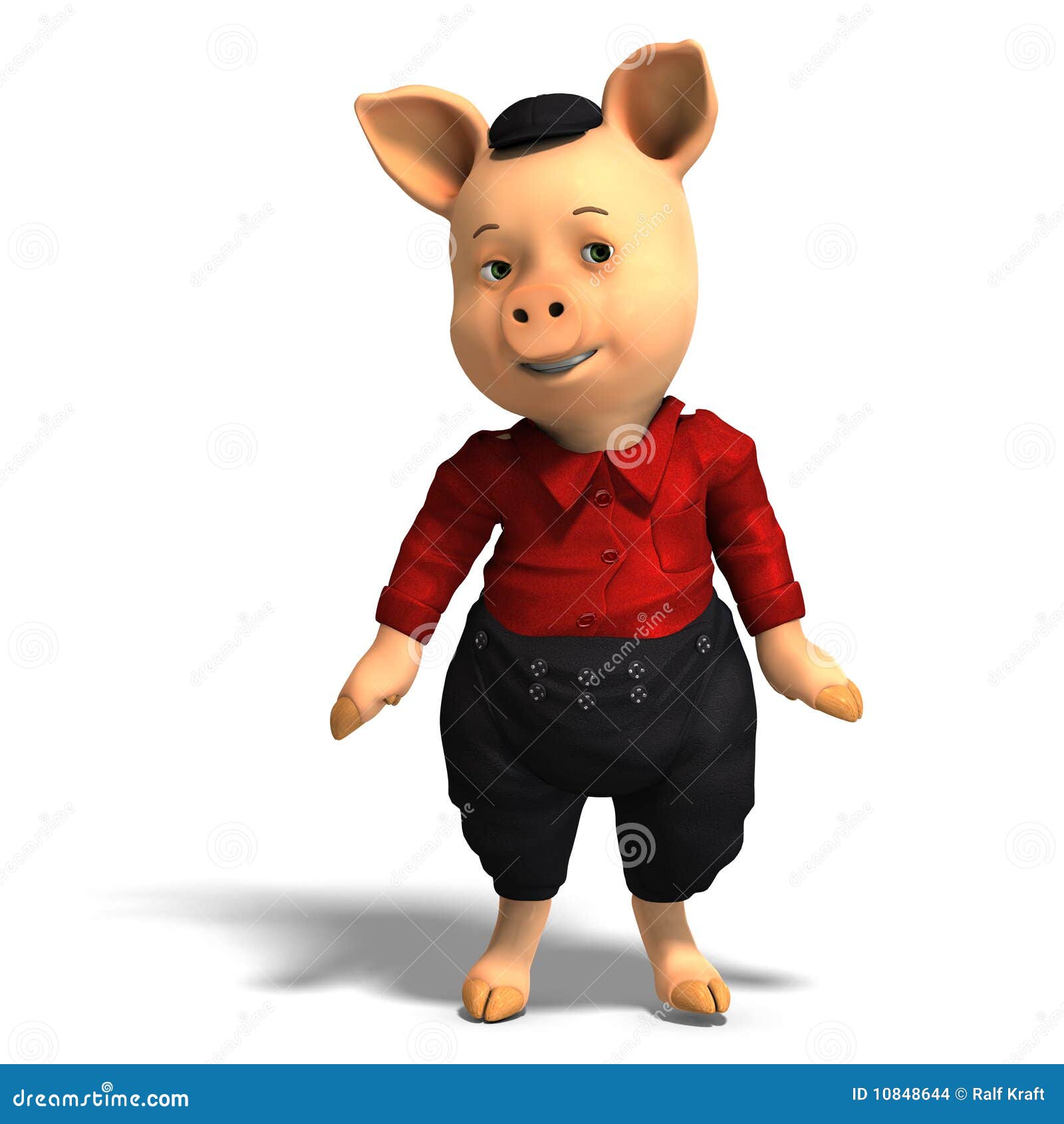 Cute Cartoon Pig with Clothes Stock Illustration - Illustration of ...