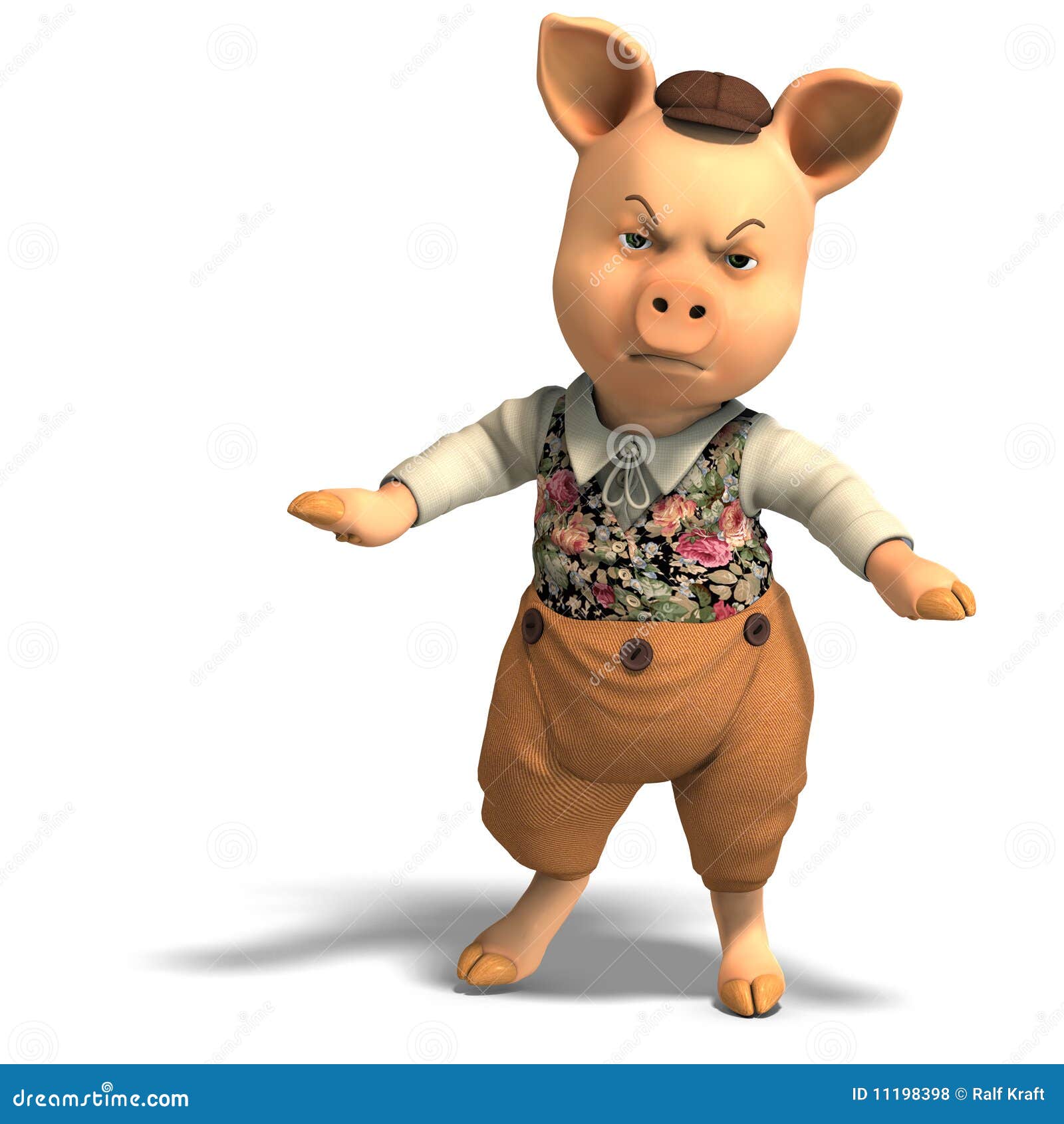 Cute Cartoon Pig with Clothes Stock Illustration - Illustration of ...