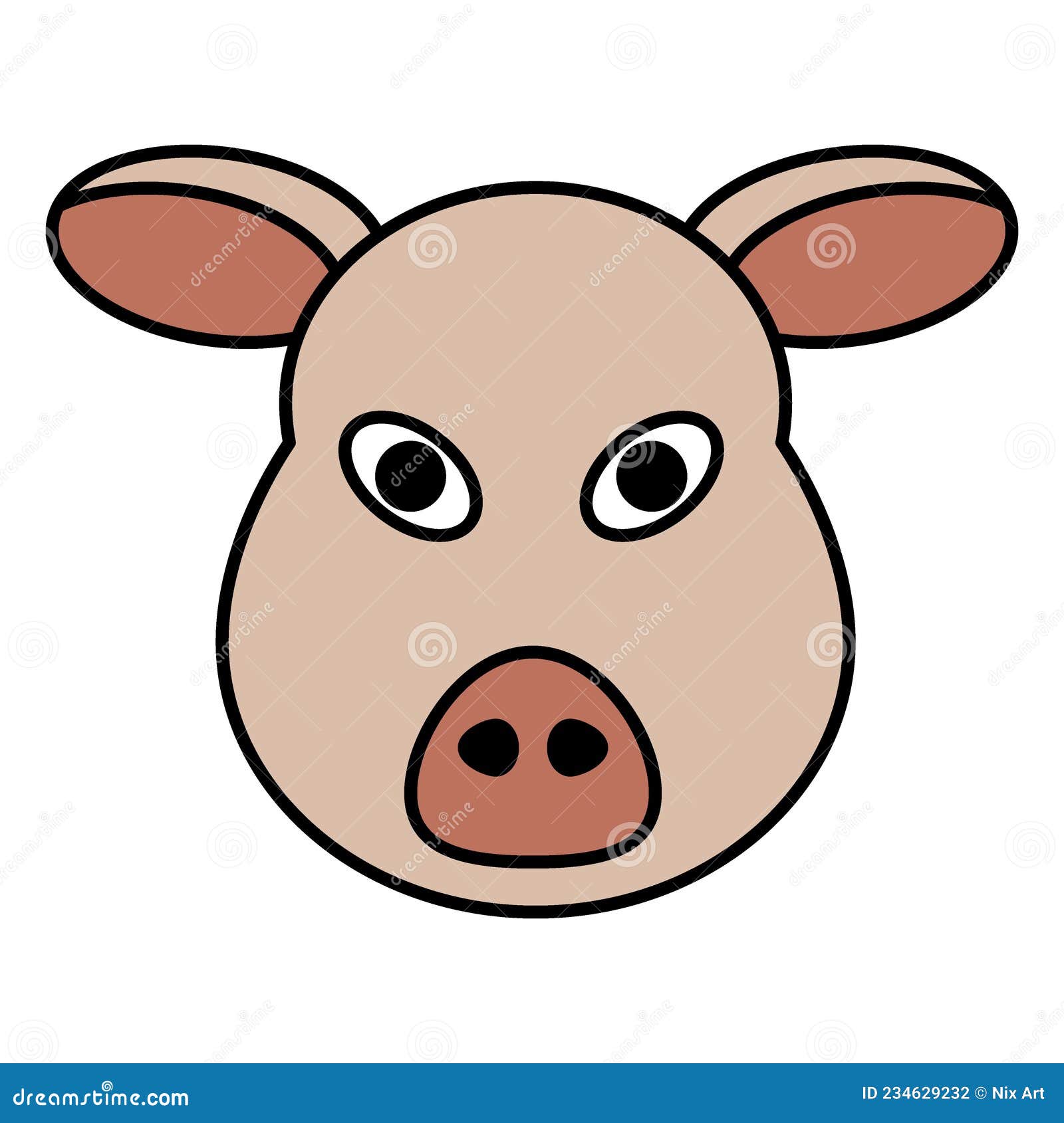 Cute Cartoon Pig Face.vector Illustration Stock Vector - Illustration ...
