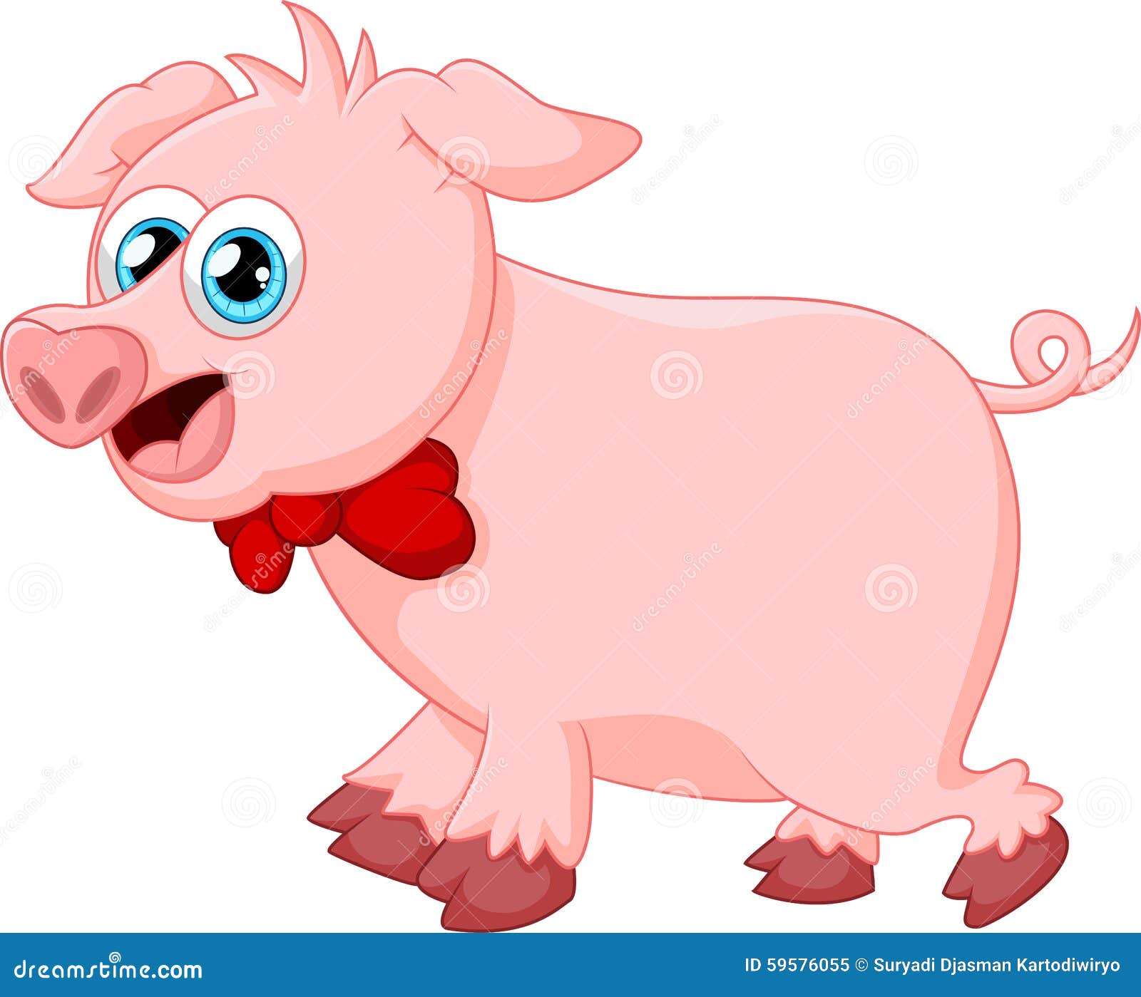 Cute Cartoon Pig Stock Vector - Image: 59576055
