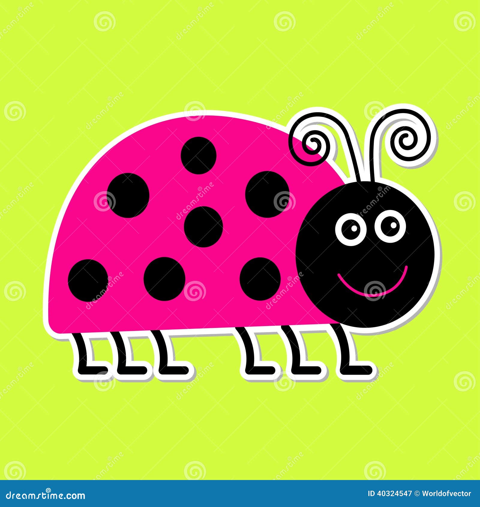 Cartoon Pink Ladybug