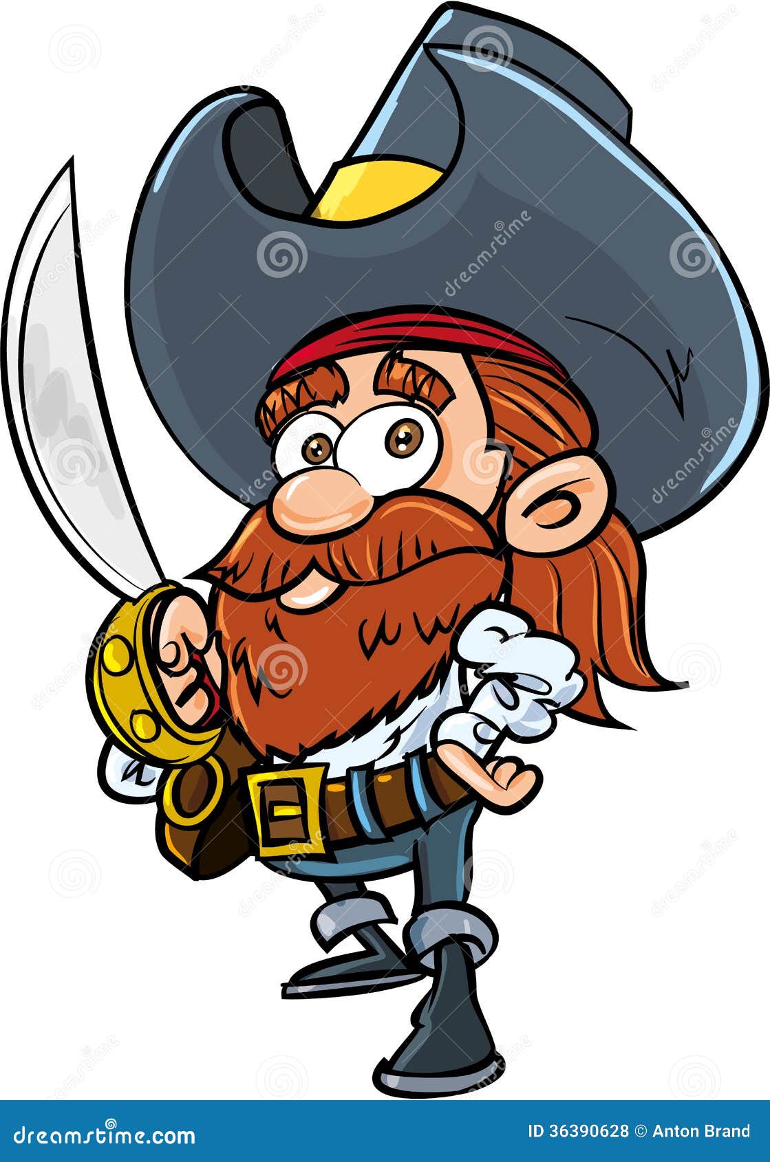 Cute Cartoon Pirate with a Cutlass Stock Vector - Illustration of ...