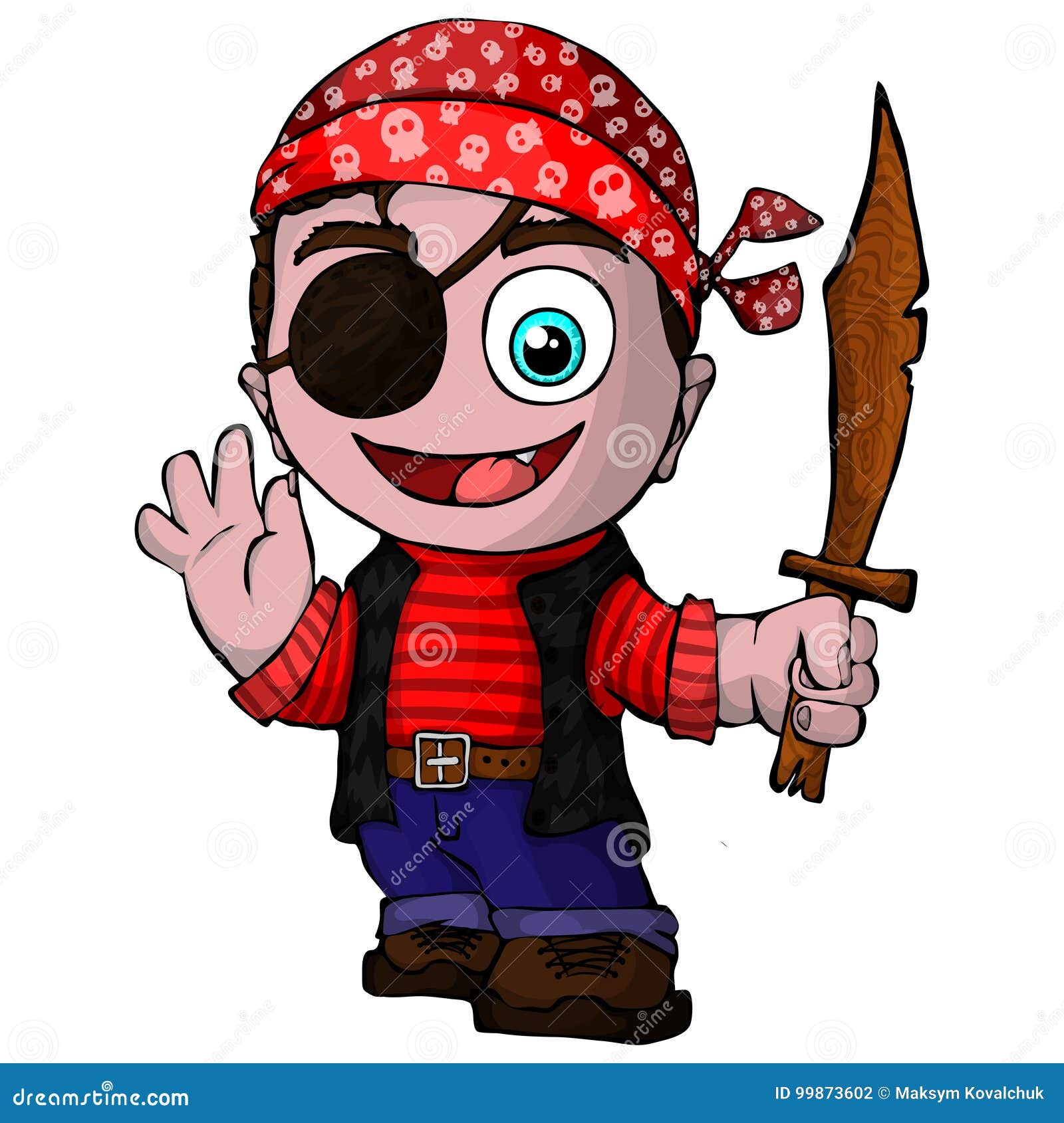 Cute cartoon pirate stock vector. Illustration of mascot - 99873602