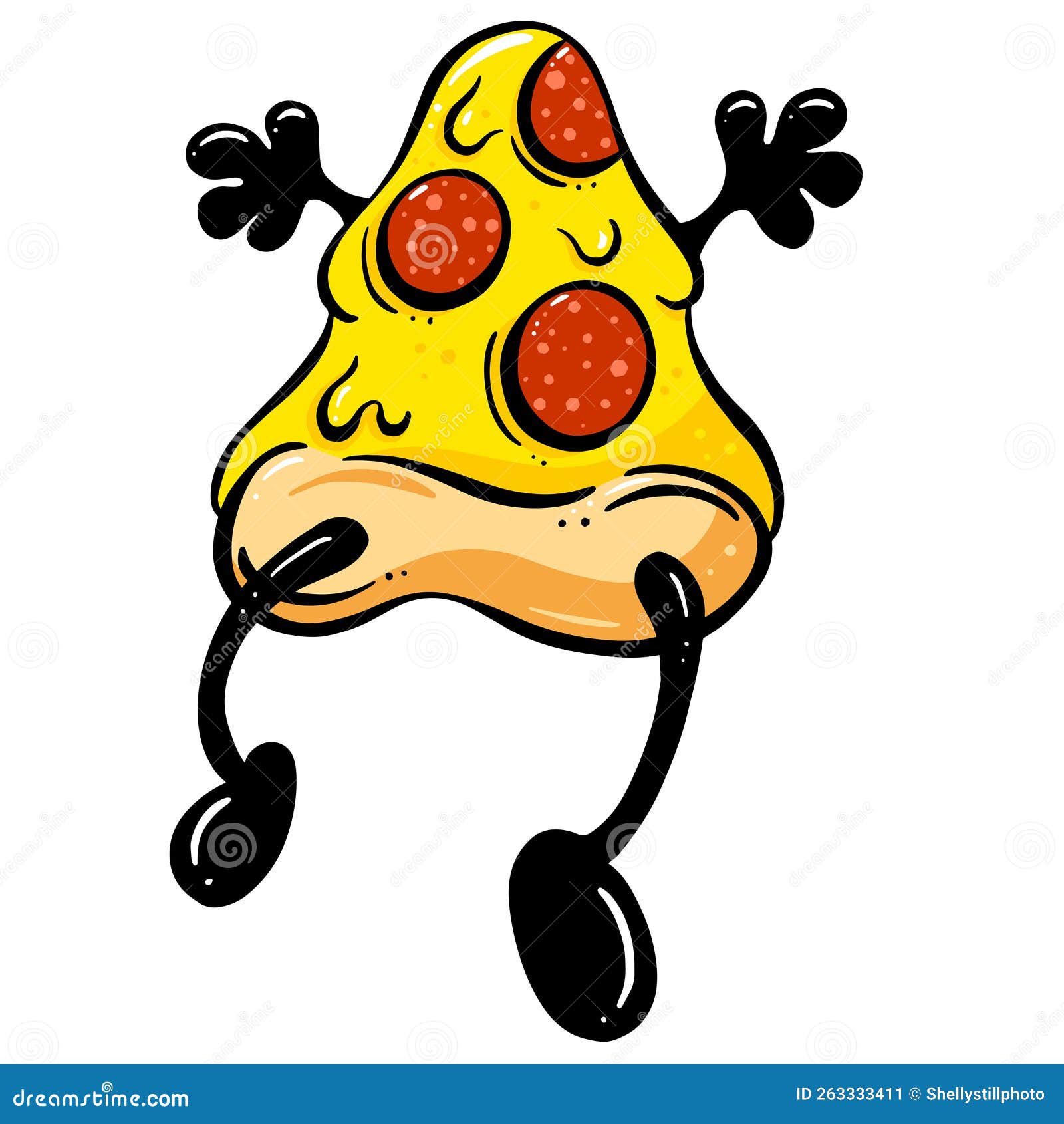 Cute Cartoon Pizza Slice Character with Cheesy Toppings in Vector ... Cute Cartoon Pizza Slice Character with Cheesy Toppings in Vector ...