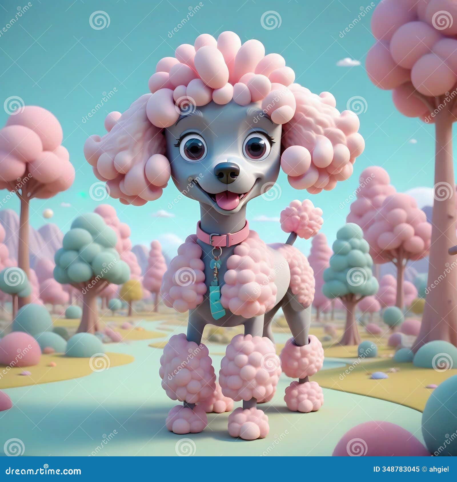 Cute Cartoon Poodle Standing In A Candy Land Royalty-Free Stock Photo ...