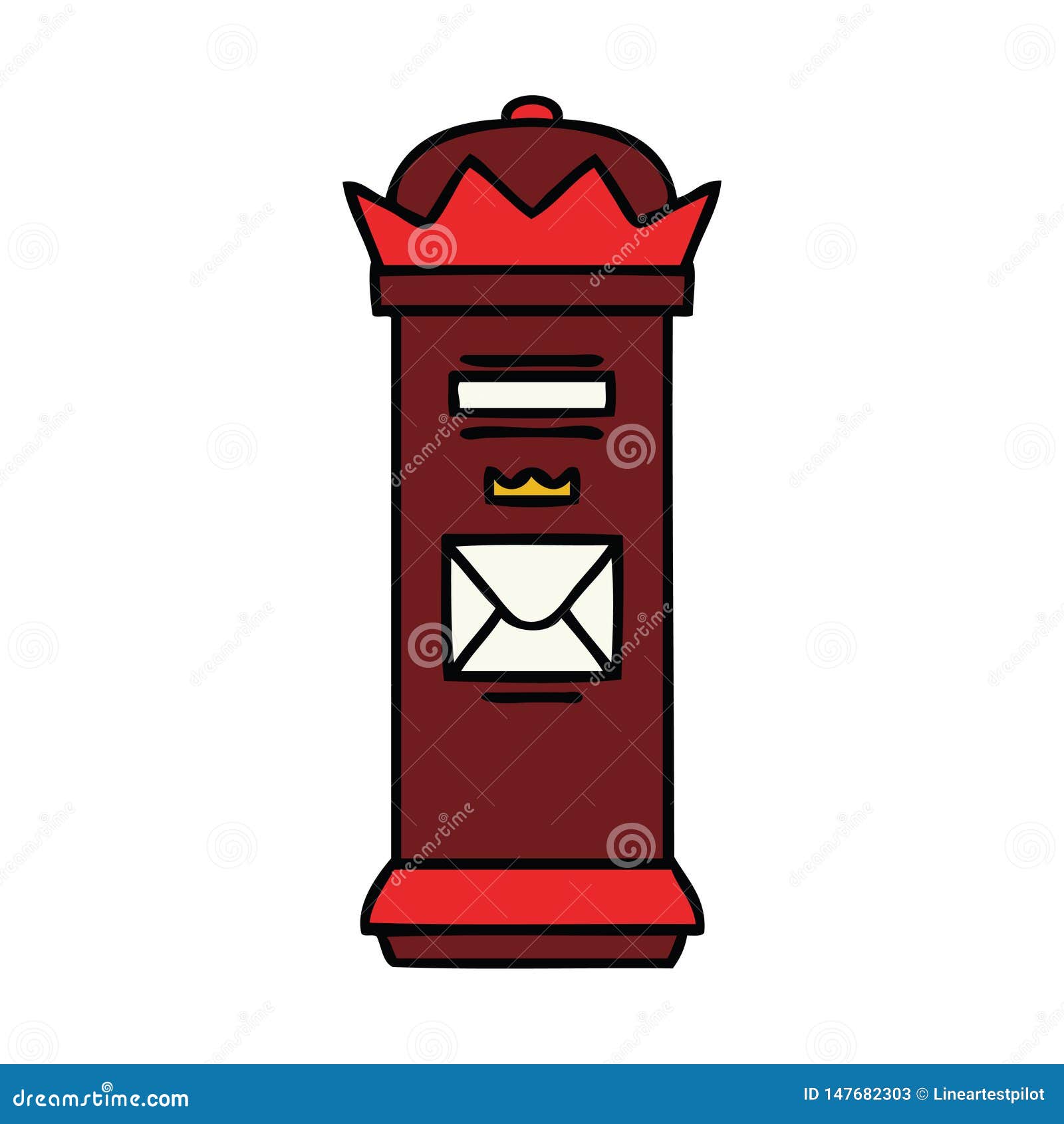 Cute cartoon post box stock vector. Illustration of cute - 147682303