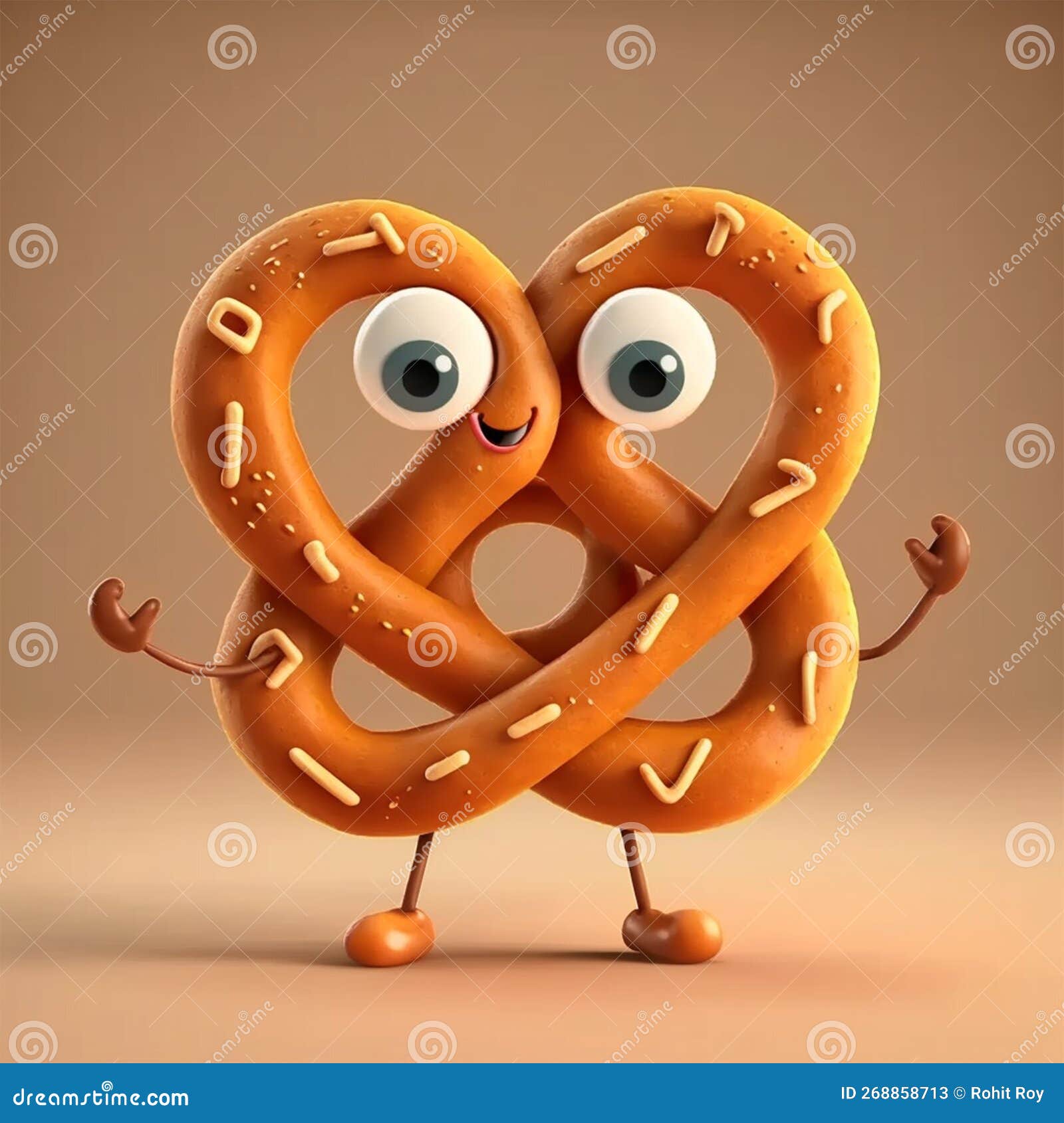 Cartoon Pretzel Icon Emoji Illustration Isolated Royalty-Free Stock ...