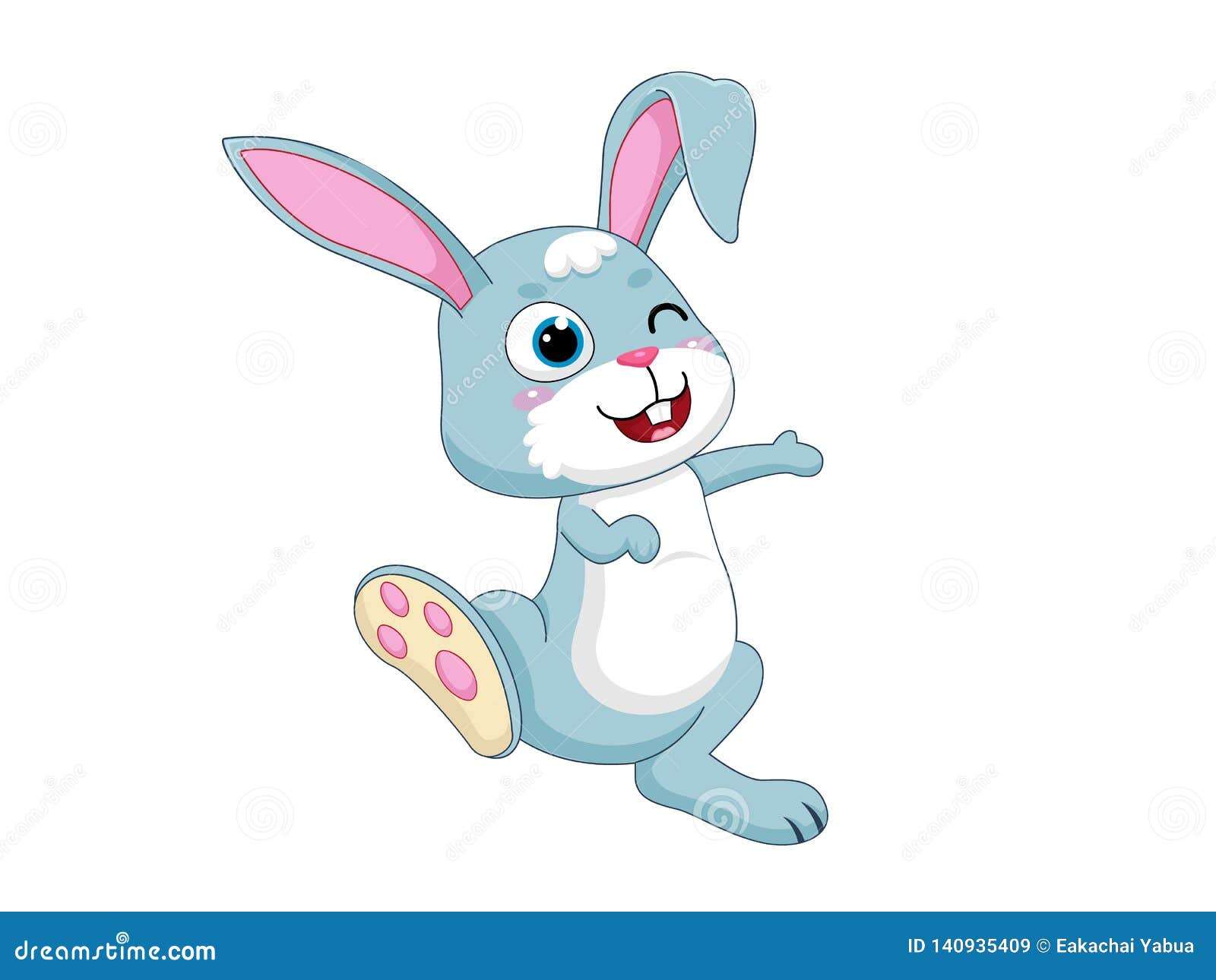 Cute Cartoon Rabbit Characters. Vector Illustration Cartoon Style ...