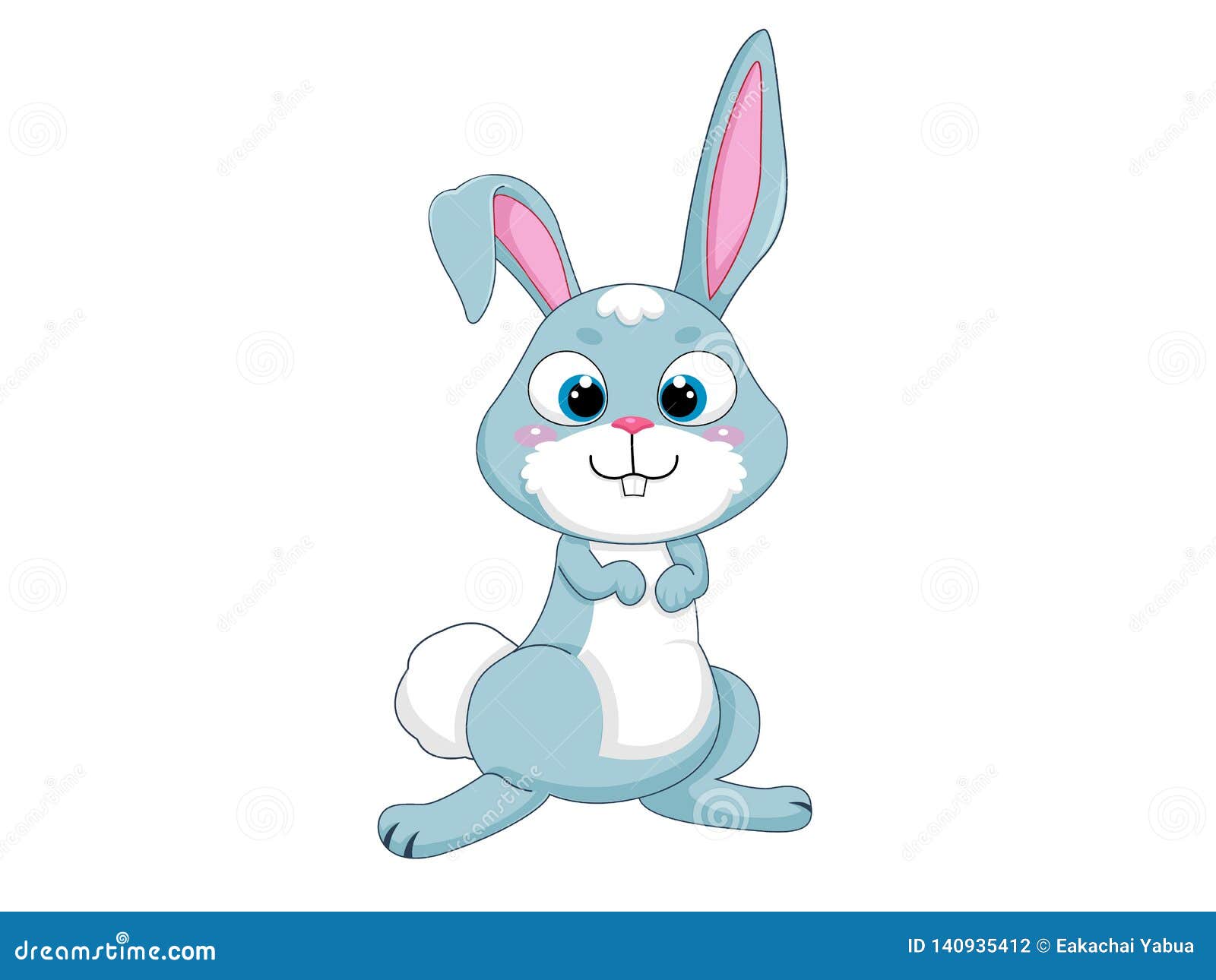 Cute Cartoon Rabbit Characters. Vector Illustration Cartoon Style Stock ...