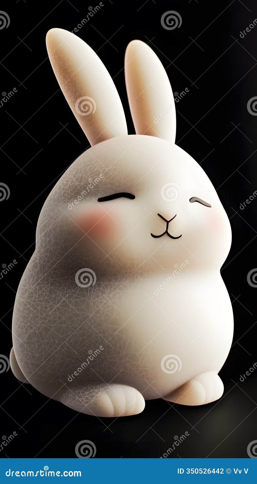 Cute Cartoon Rabbit with a Cheerful Expression Stock Illustration ...