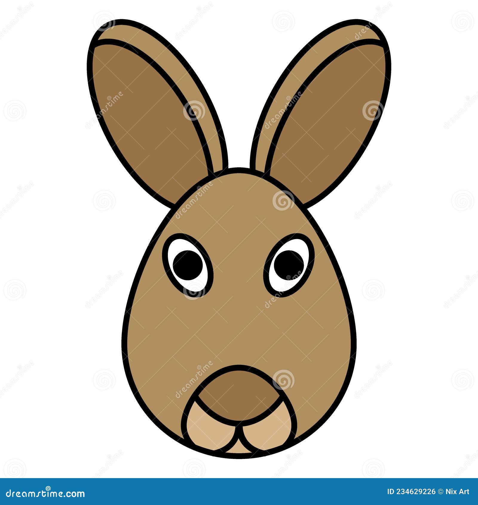 Cute Cartoon Rabbit Face.vector Illustration Stock Vector ...