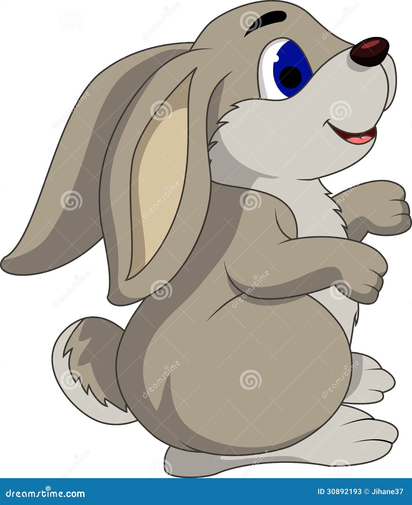 Cute cartoon rabbit stock illustration. Illustration of mammal - 30892193