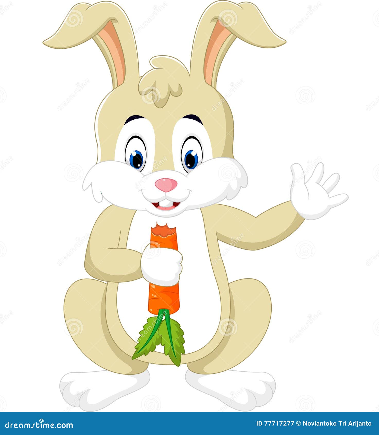 Cute cartoon rabbit stock vector. Illustration of carrot - 77717277