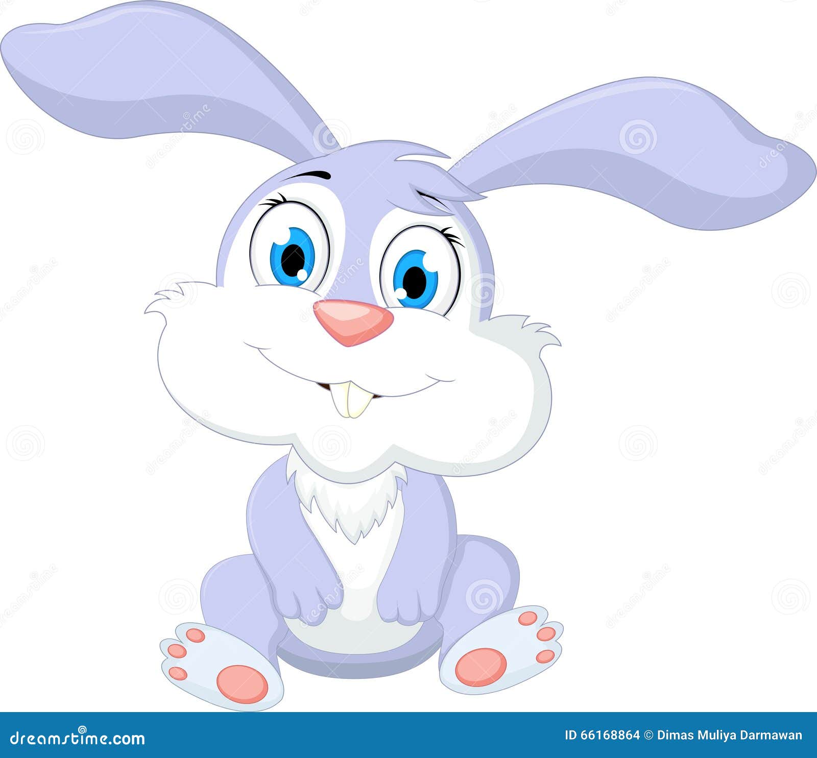 Cute Cartoon Rabbit Sitting Stock Illustration - Illustration of hare ...