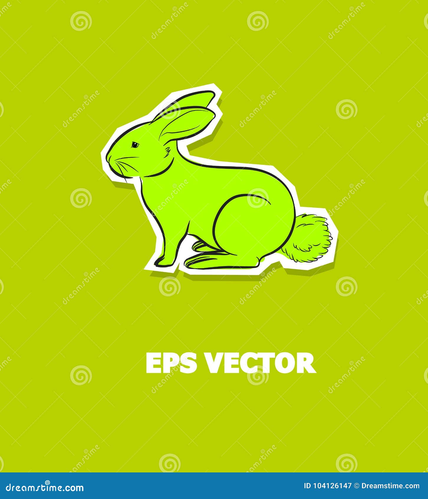Cute Cartoon Rabbit Sticker Vector Stock Vector - Illustration of farm ...