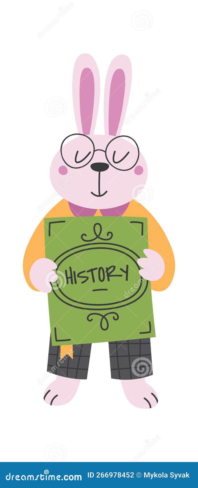 Cute Cartoon Rabbit in Suit Flat Icon School Student Stock Vector ...