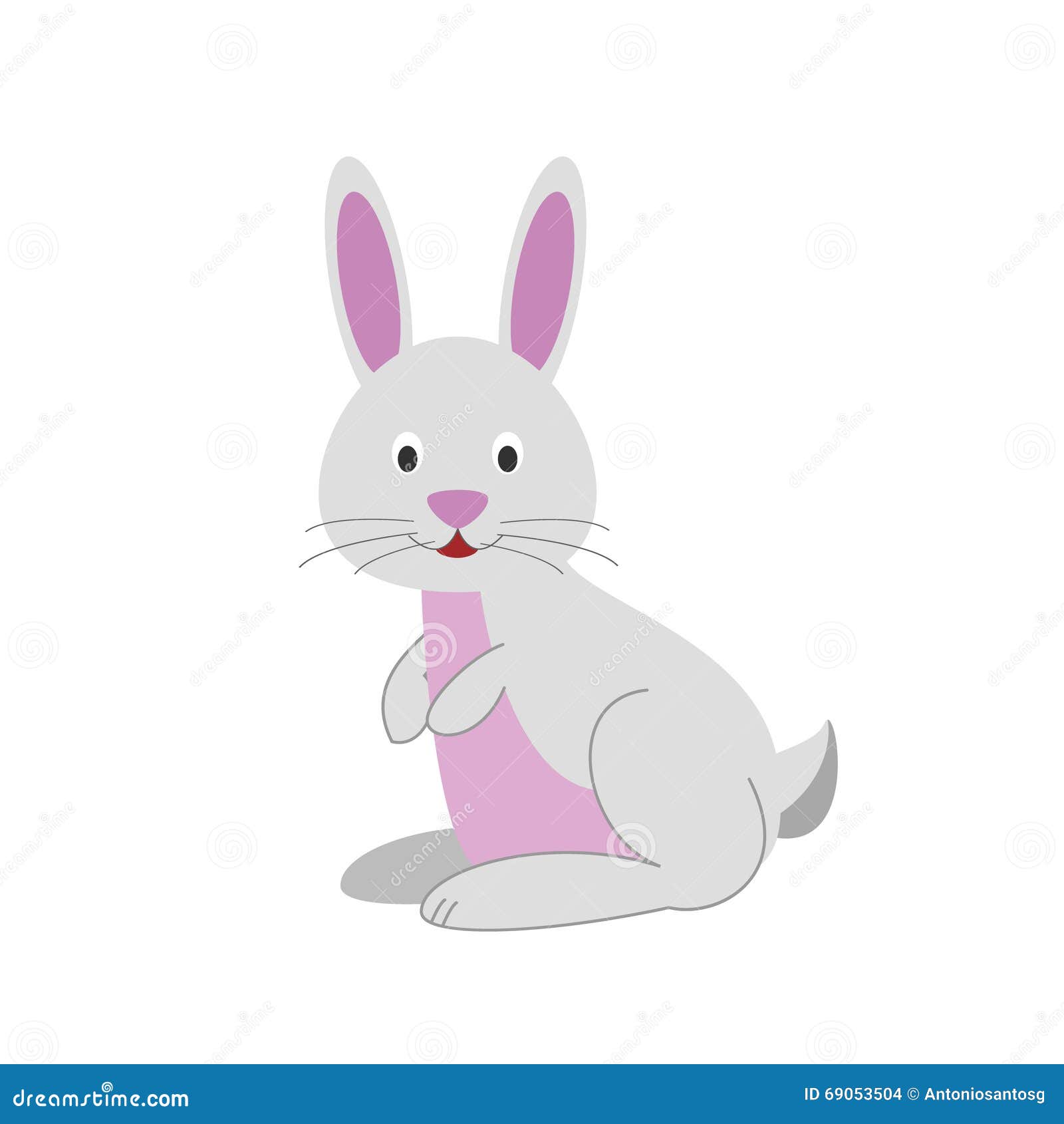 Cute Cartoon Rabbit Vector Illustration Stock Vector - Illustration of ...