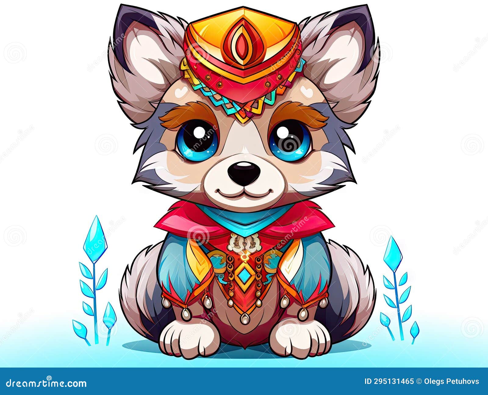 A Cute Cartoon Racoon Wearing a Crown and Sitting Down. Generative Ai ...
