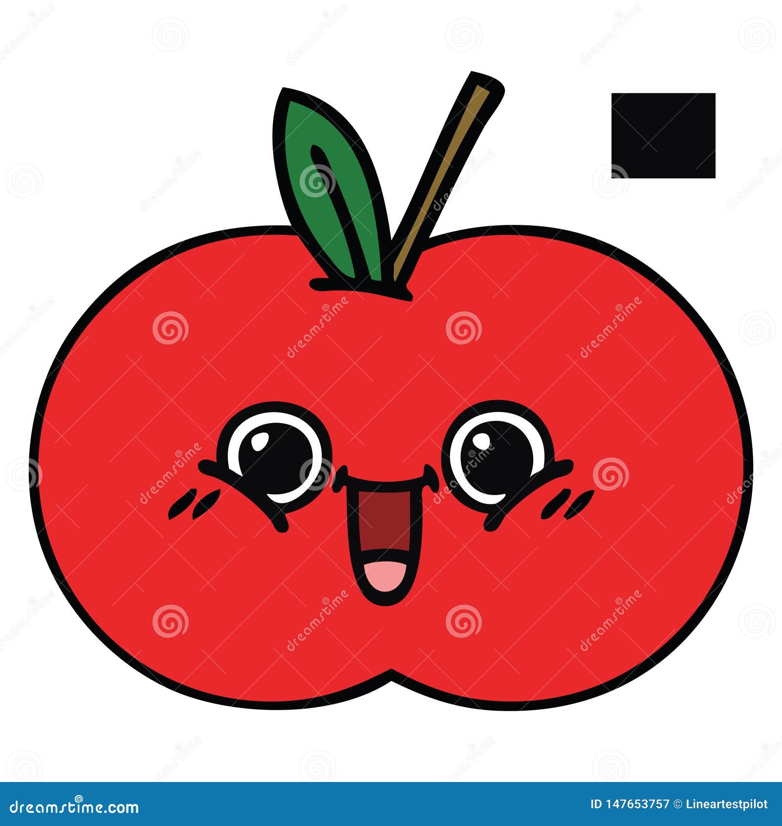 Cute cartoon red apple stock vector. Illustration of food - 147653757