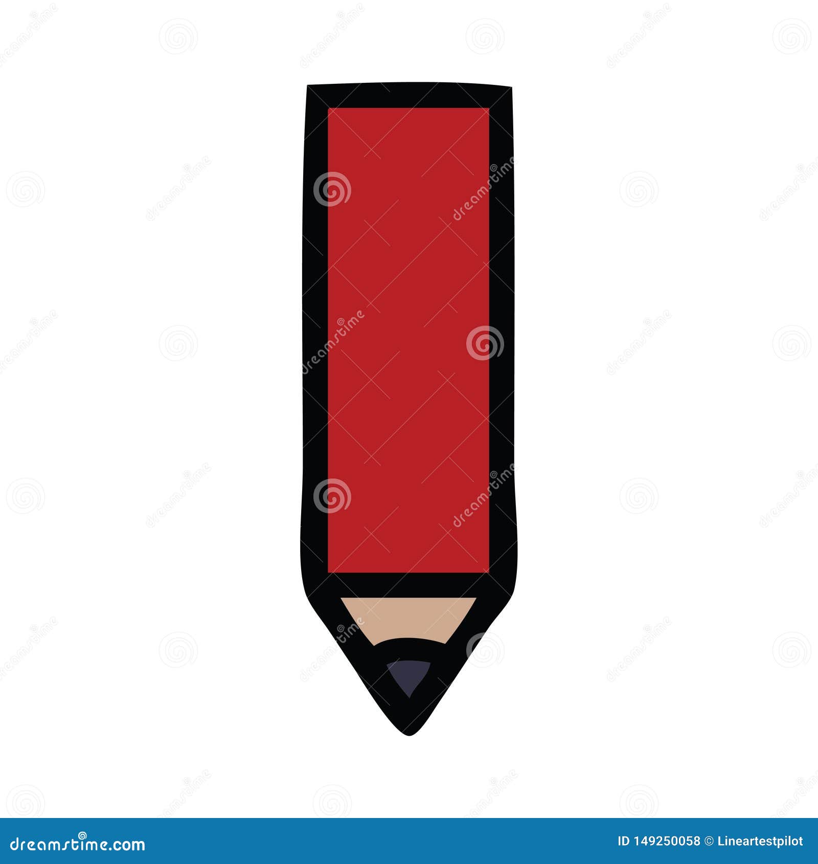 Cute cartoon red pencil stock vector. Illustration of artwork - 149250058