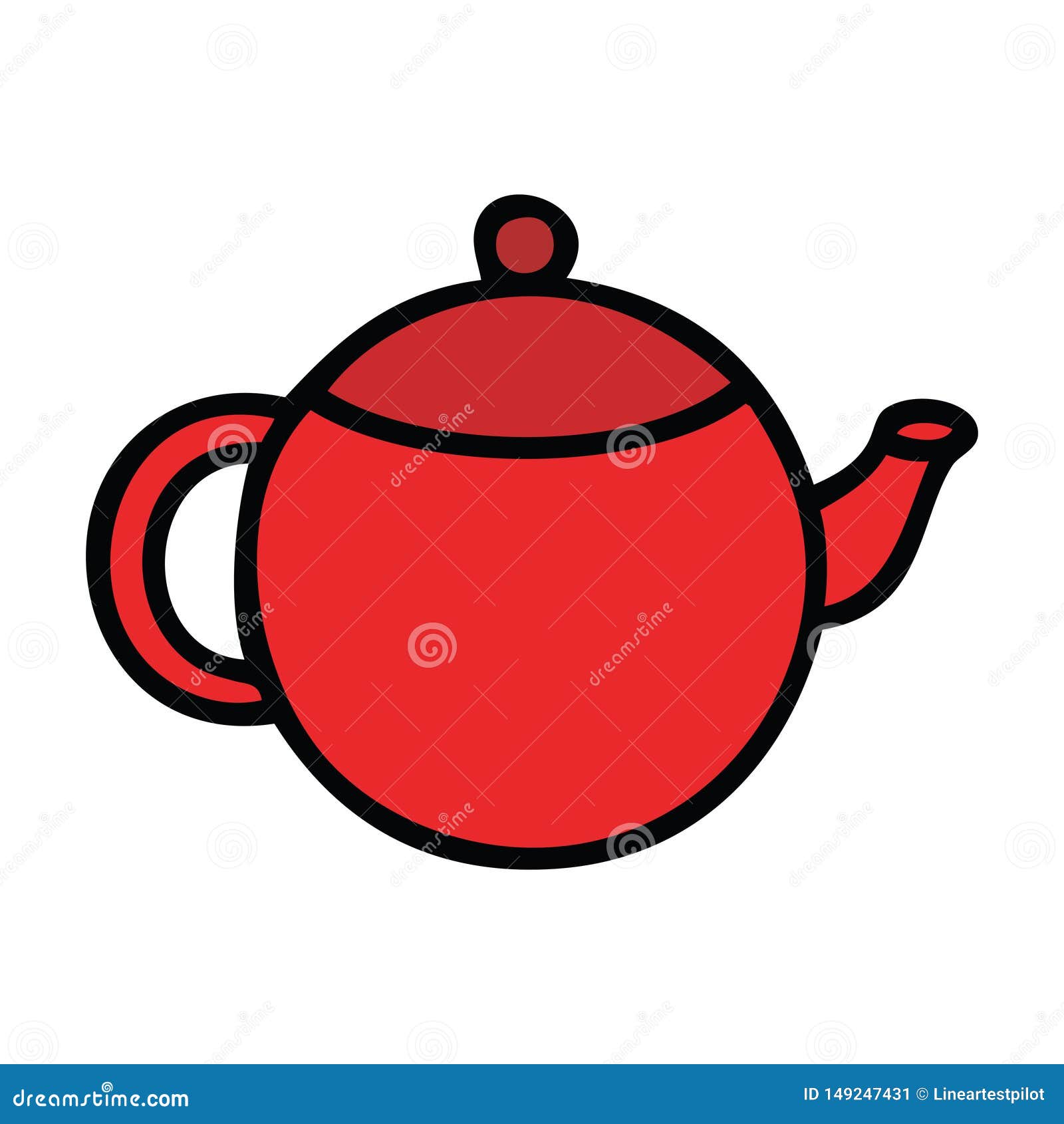 Cute cartoon red tea pot stock vector. Illustration of teapot - 149247431