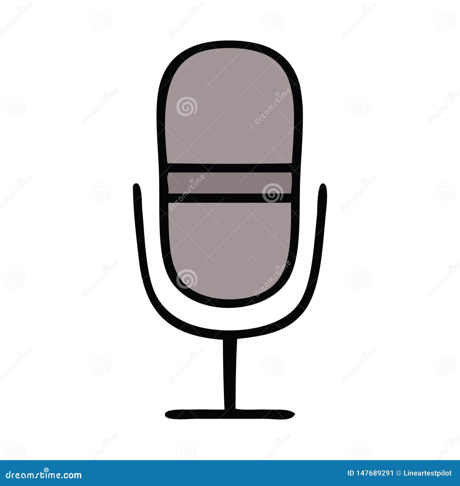 Cute Cartoon Retro Microphone Stock Vector - Illustration of cartoon ...