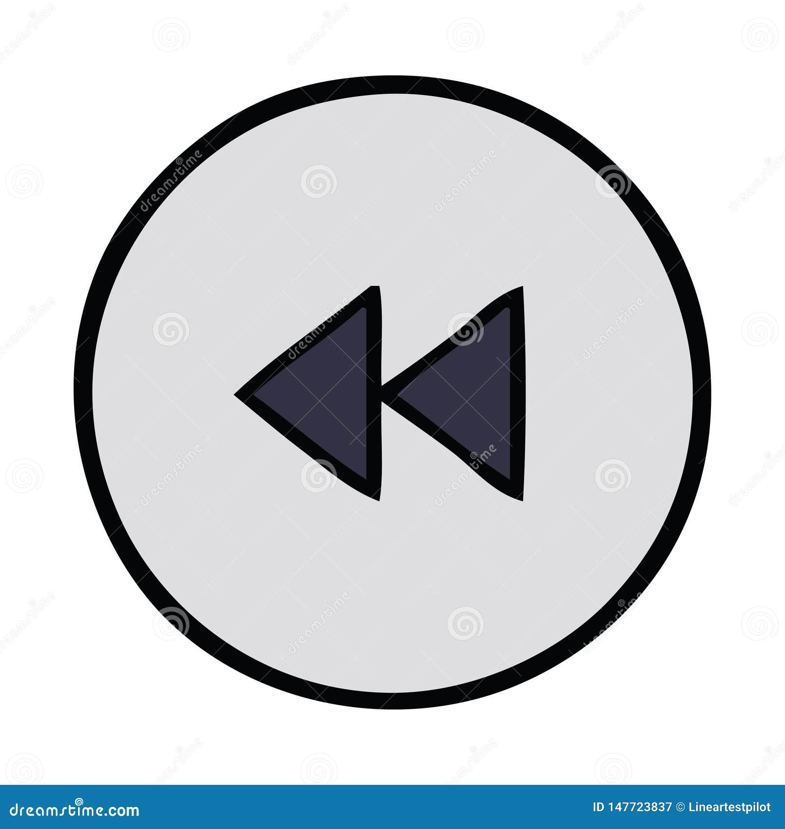 Cute cartoon rewind button stock vector. Illustration of audio - 147723837