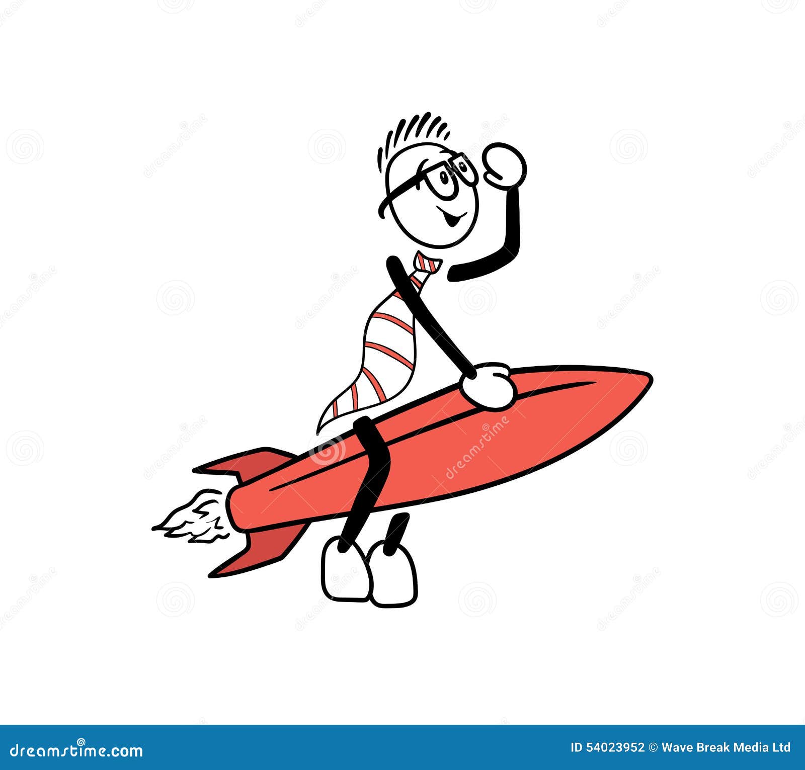 Cute Cartoon Riding a Rocket Stock Vector - Illustration of rocket ...