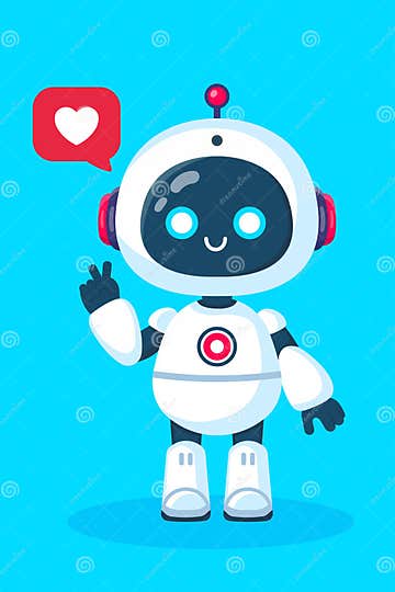 Cute Cartoon Robot. Artificial Intelligence. Robot Assistant Stock ...
