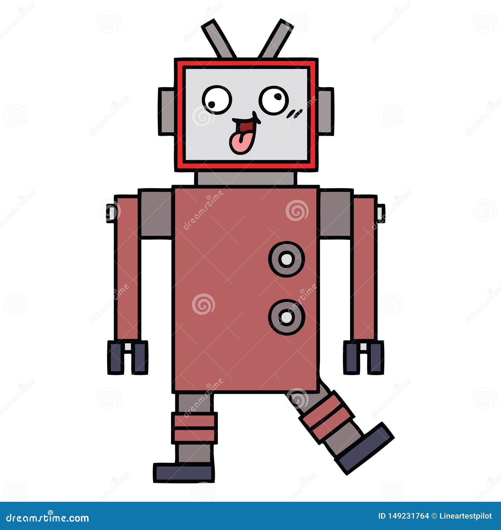 Cute cartoon robot stock vector. Illustration of intelligence - 149231764