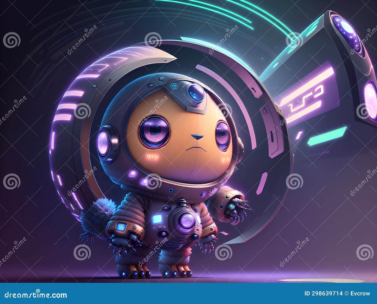 Cute cartoon robot stock illustration. Illustration of digital - 298639714