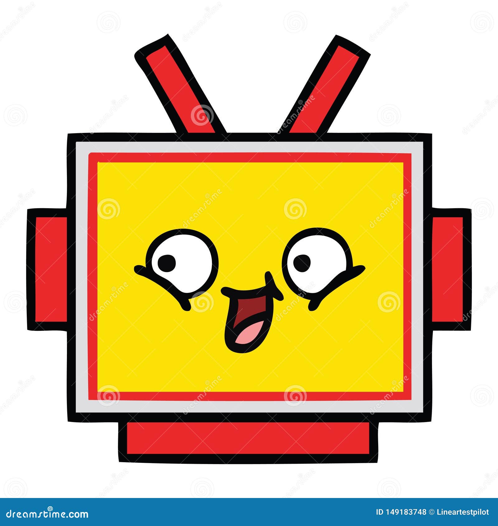 Cute cartoon robot head stock vector. Illustration of cartoon - 149183748