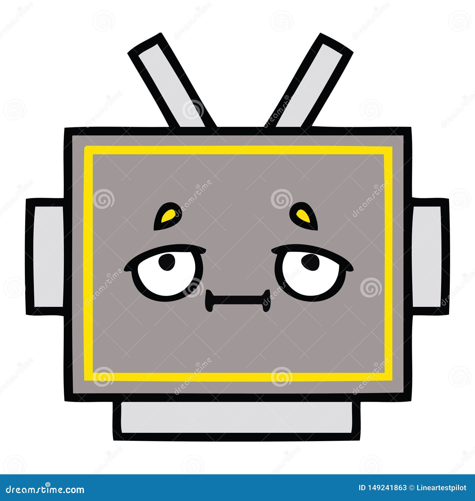 Cute cartoon robot head stock vector. Illustration of clipart - 149241863